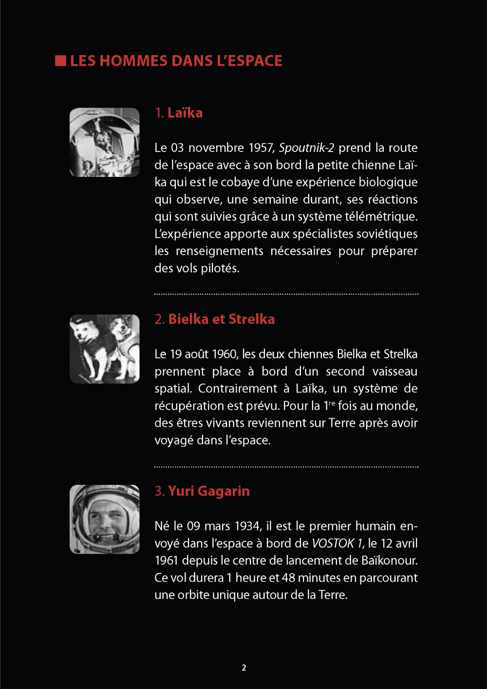 Les hommes dans l'espace