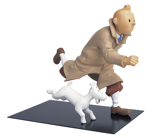 Tintin courant avec Milou