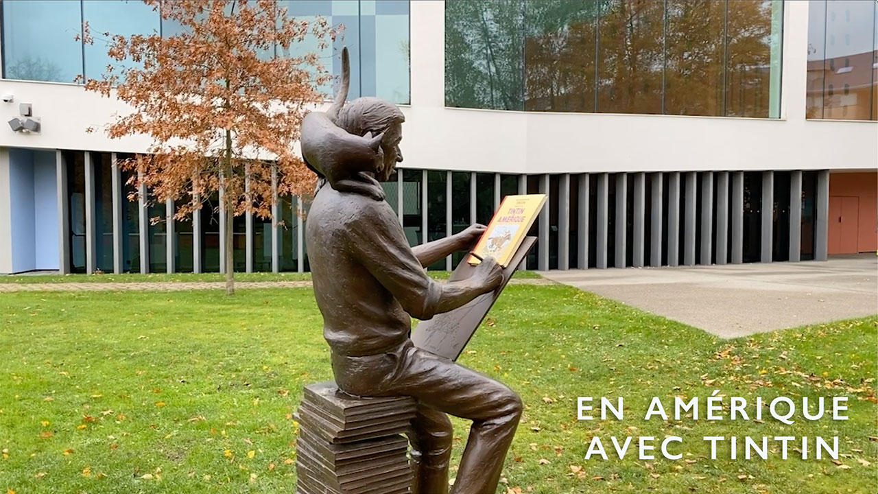 Exposition "En Amérique avec Tintin" au Musée Hergé.